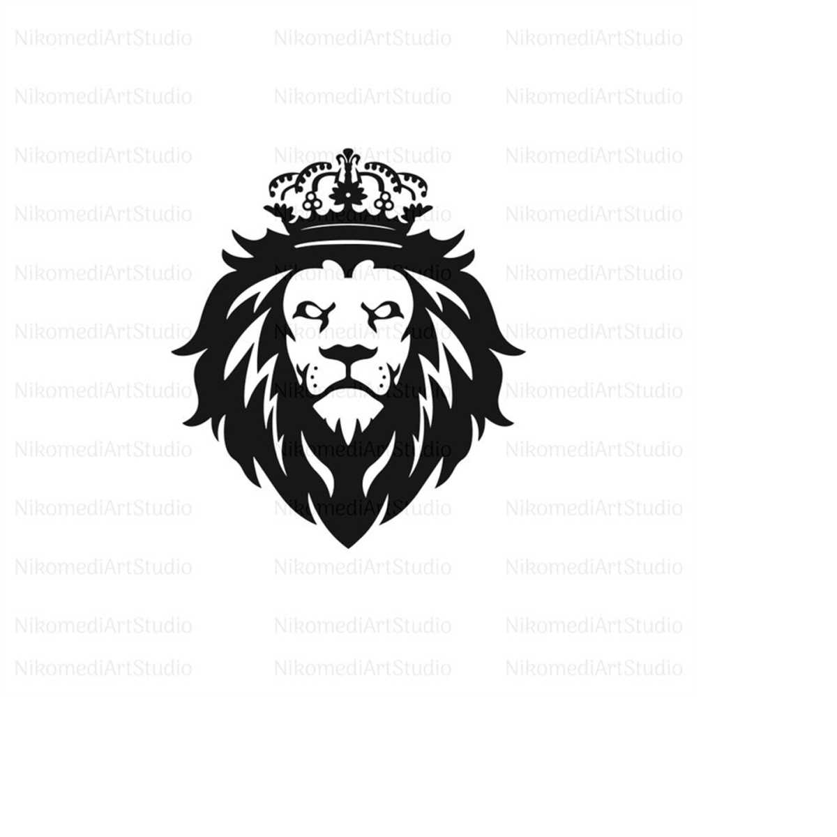 King Lion SVG, Royal Lion in Crown Svg, Lion's Head Svg, Mas - Inspire ...