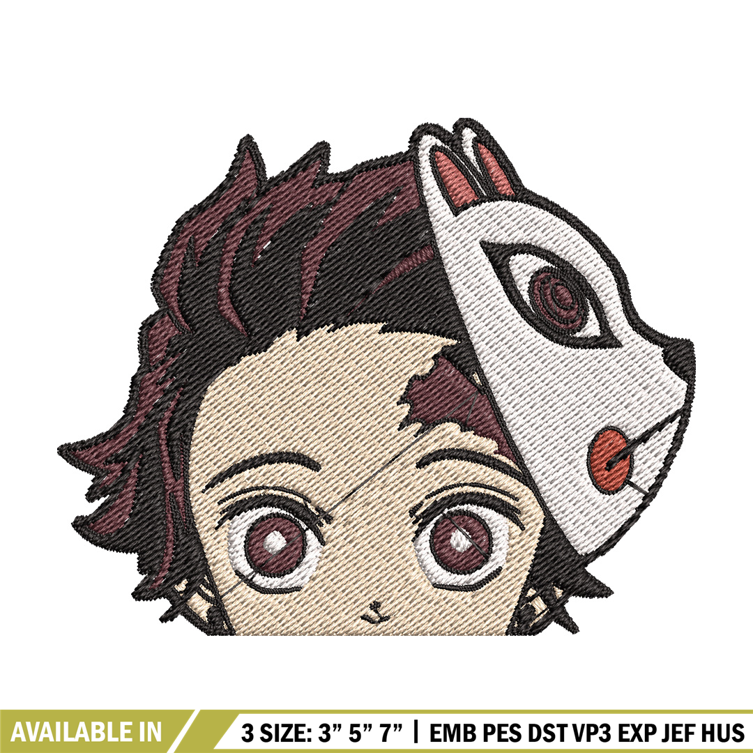 Tanjiro mask embroidery design, Tanjiro embroidery, Anime de - Inspire ...