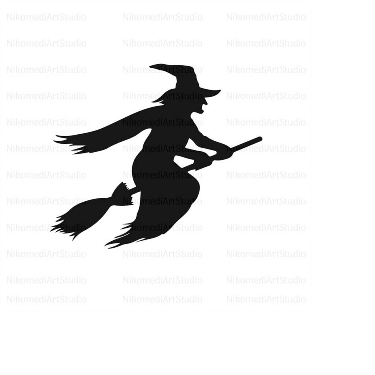 Witch SVG, Witch Flying Silhouette Clipart SVG, Wicked Witch - Inspire ...