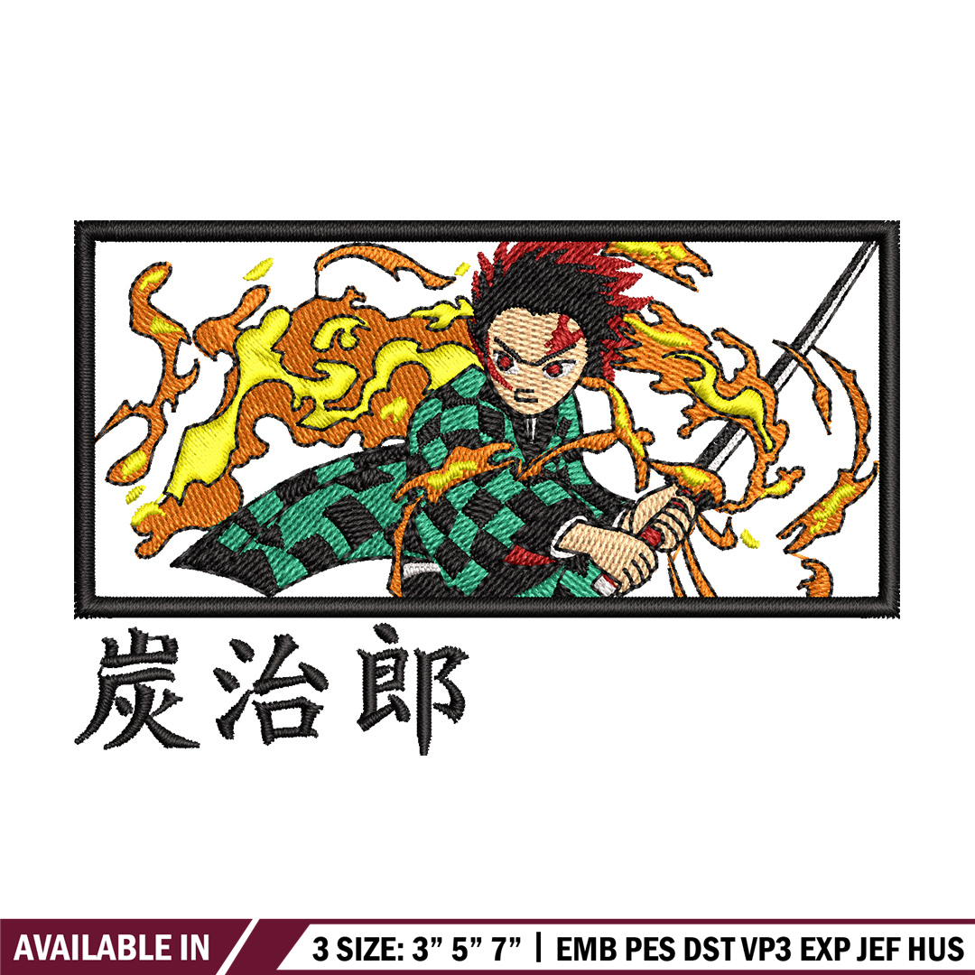 Tanjiro fire box embroidery design, Tanjiro embroidery, Anim | Inspire ...