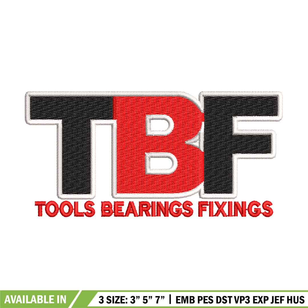 TBF logo embroidery design, TBF logo embroidery, logo design | Inspire ...