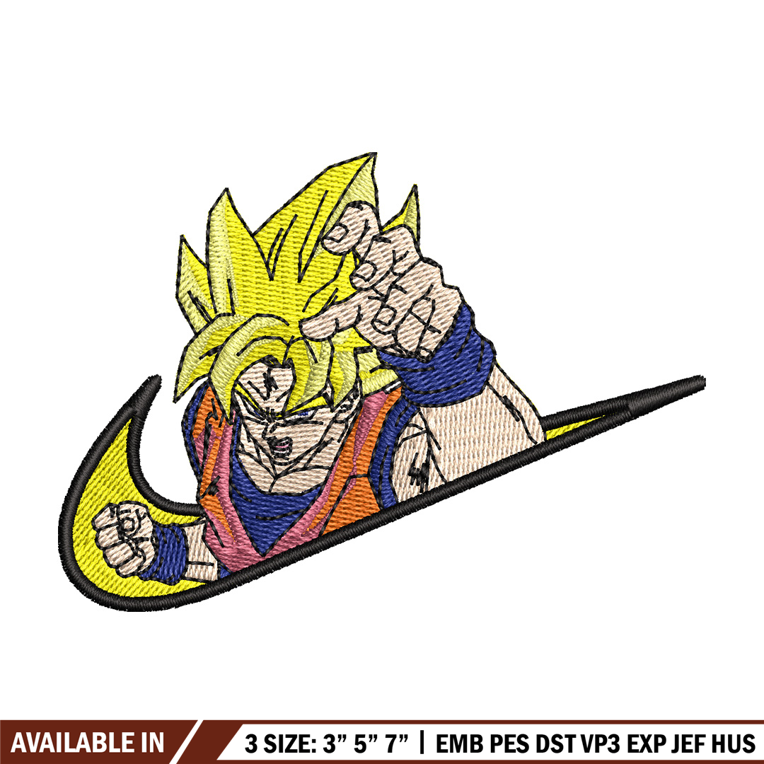 Swoosh goku embroidery design, Dragonball embroidery, Anime - Inspire ...
