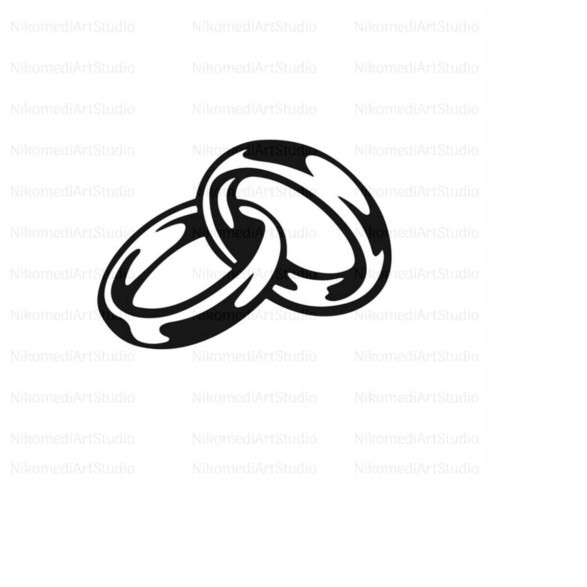 Marriage Rings Svg , Ring Svg, Wedding Svg, Clipart, Silhoue | Inspire ...