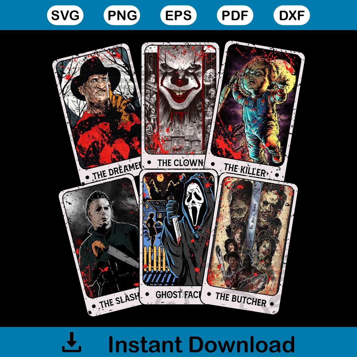 Horror Tarot Cards Character Png, Halloween Movie Killer Png - Inspire ...