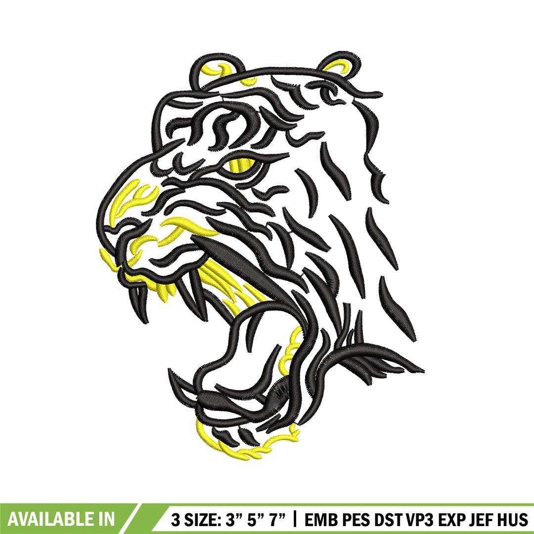 Tiger face embroidery design, Tiger embroidery, Emb design, | Inspire ...