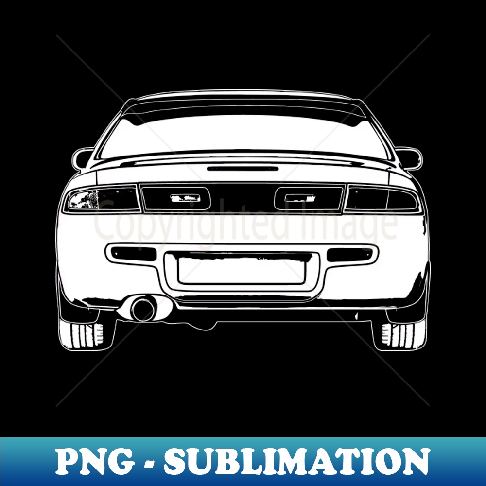White Nissan Silvia S14 Back View Sketch Art - Digital Subli | Inspire ...