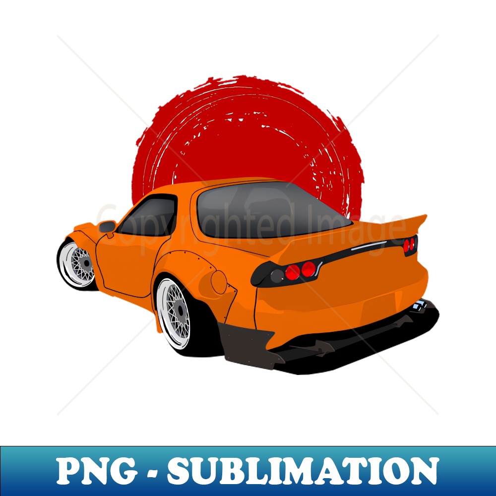 Orange Mazda RX7 Rocket Bunny Back View - Special Edition Su | Inspire ...
