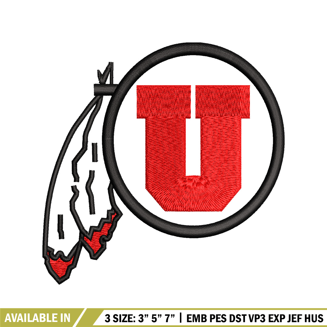 Utah Utes embroidery design, Utah Utes embroidery, logo Spor - Inspire ...