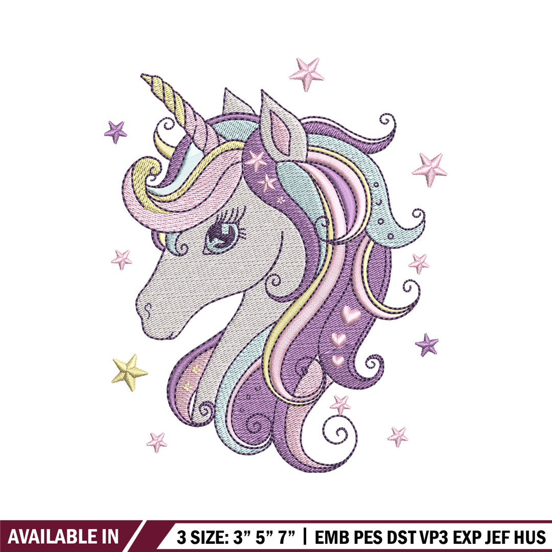 Unicorn cartoon embroidery design, Unicorn cartoon embroider | Inspire ...