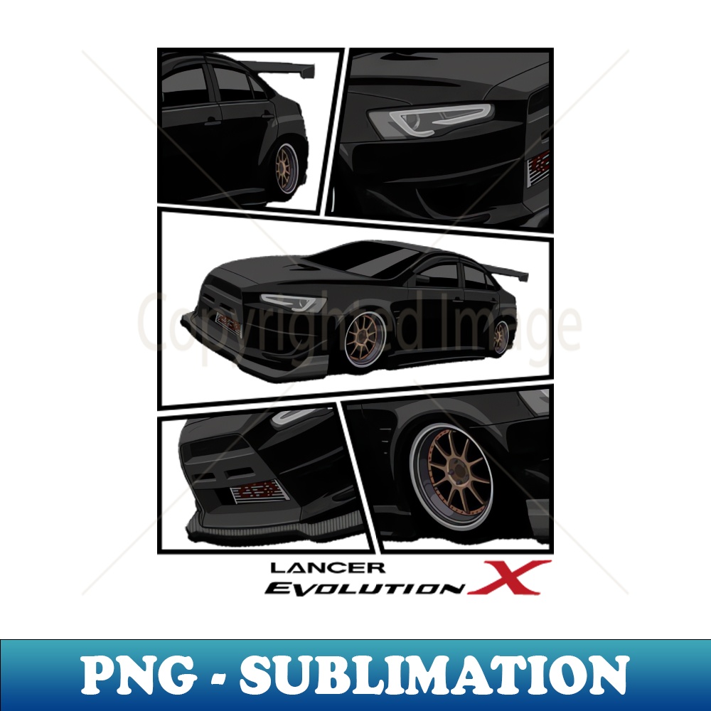 Mitsubishi Lancer EVO X Black Evolution X JDM - Artistic Sub | Inspire ...