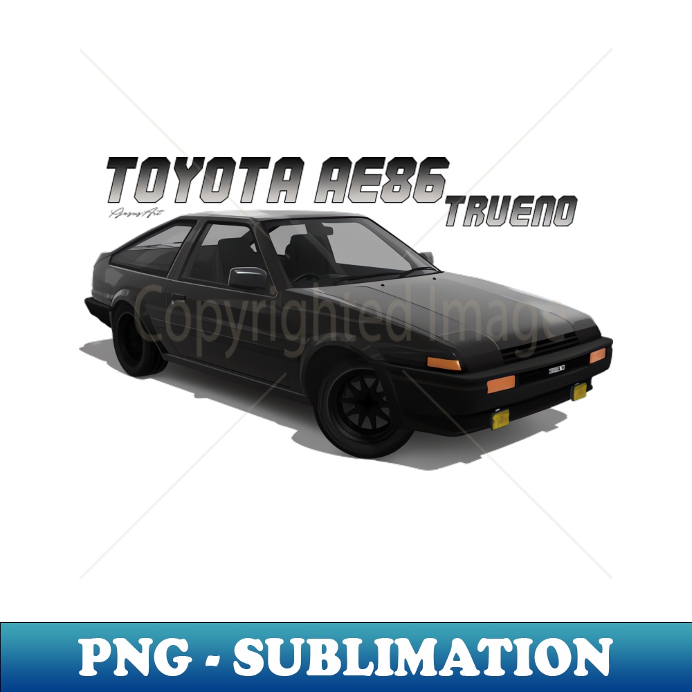 Toyota AE86 Trueno Black - PNG Transparent Digital Download - Inspire ...