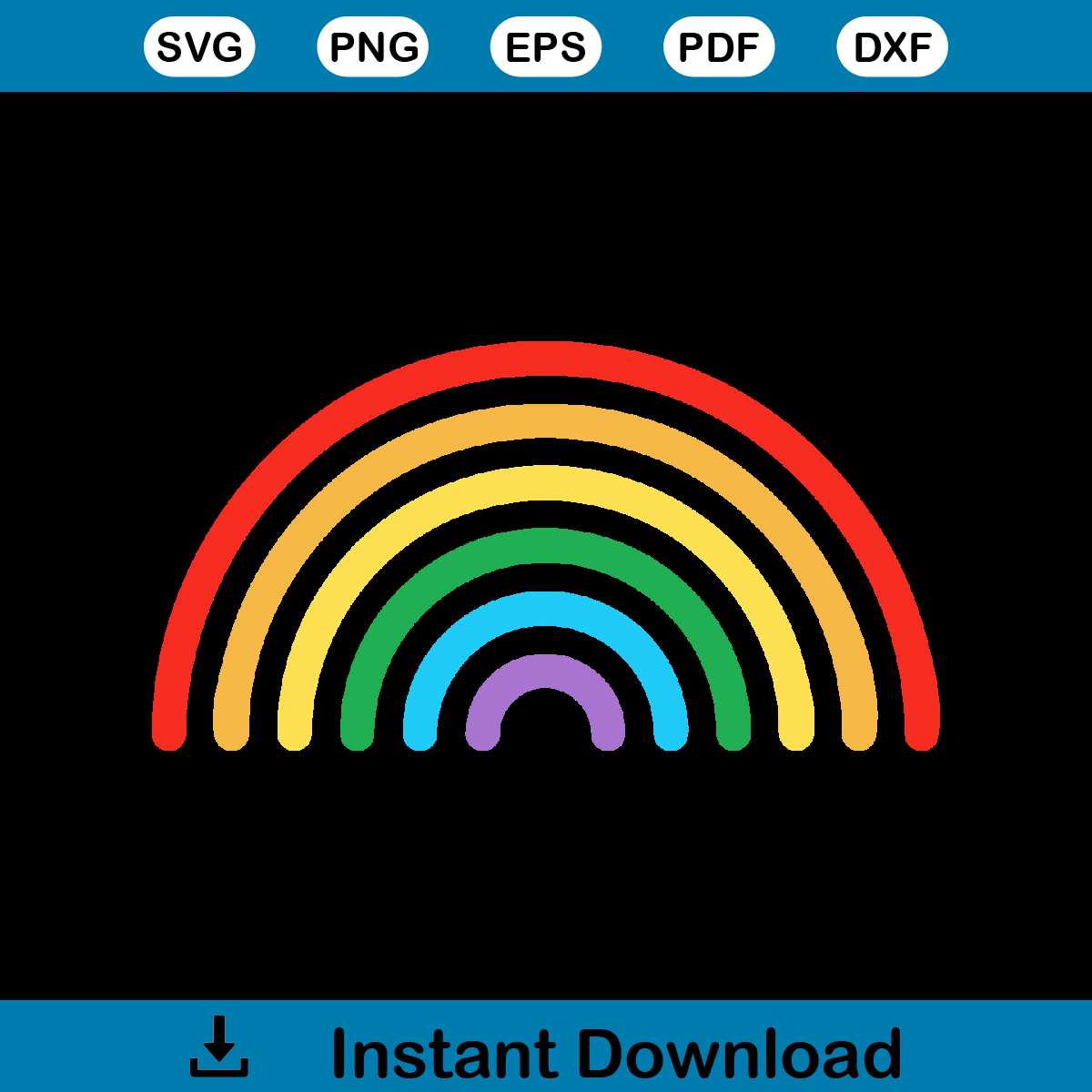 Rainbow SVG Files | Rainbow Cut Files | Rainbow Silhouette V | Inspire ...