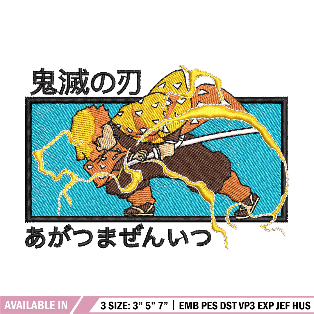 Zenitsu box embroidery design, Zenitsu embroidery, Anime des - Inspire ...