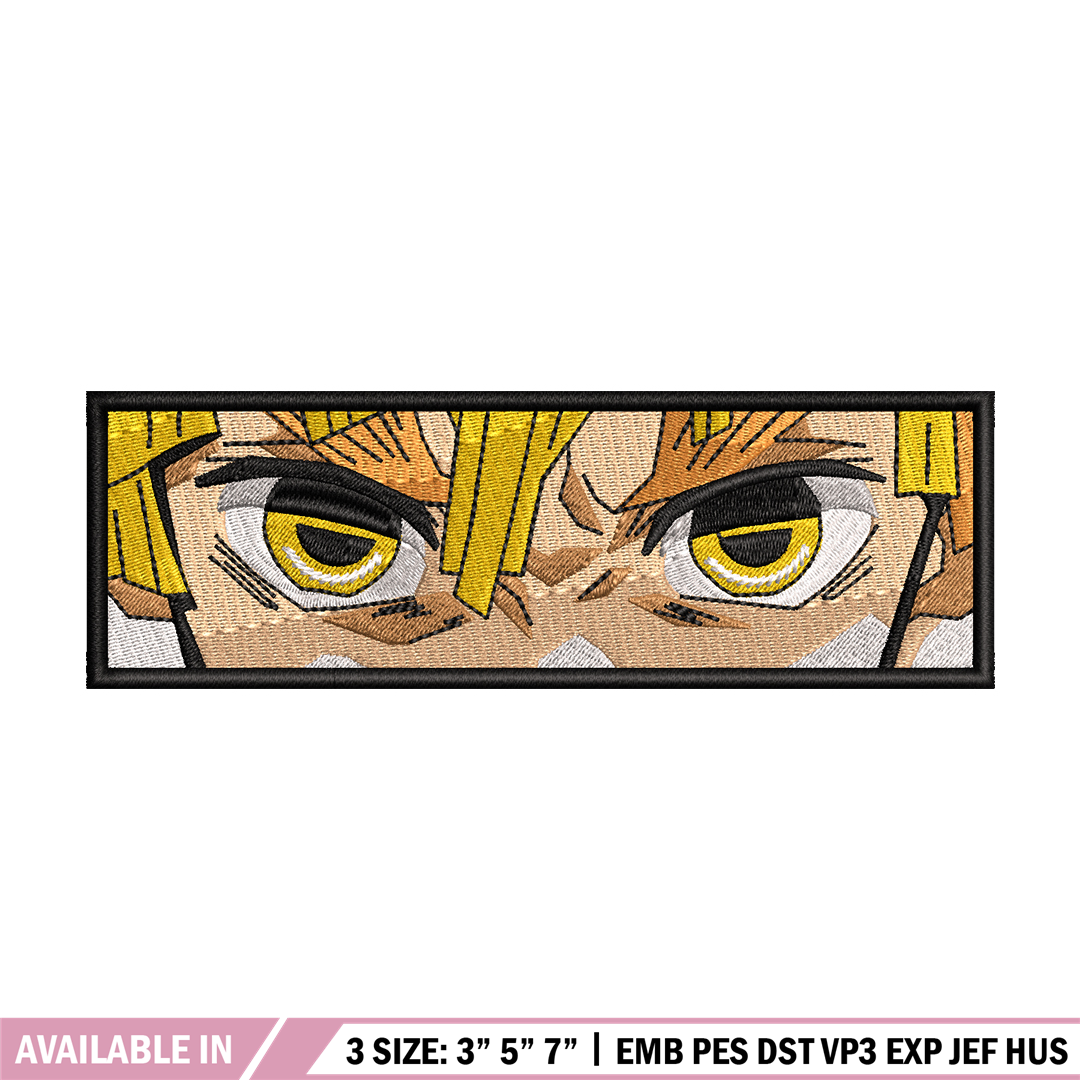 Zenitsu eyes Nike embroidery design, Kimetsu no Yaiba embroi | Inspire ...