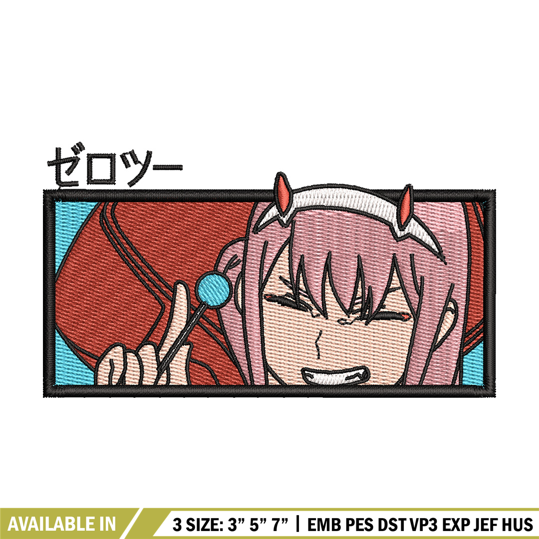 Zero two box embroidery design, Zero two embroidery, Anime d | Inspire ...