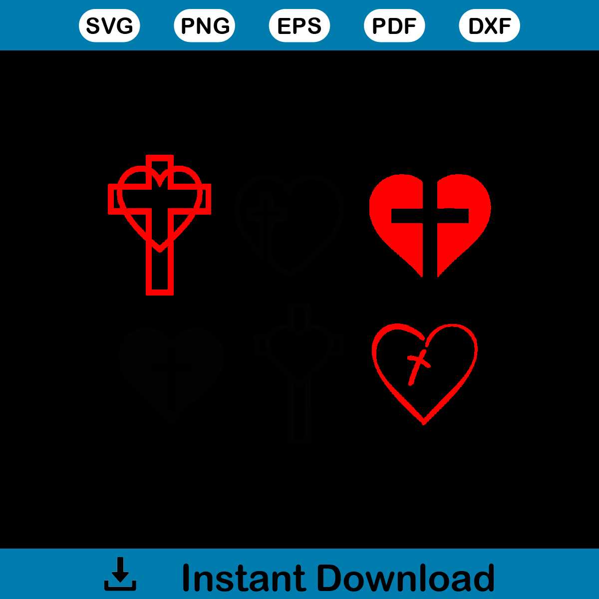 Heart and Cross SVG files, Jesus SVG Clip Art , Faith Svg, C - Inspire ...
