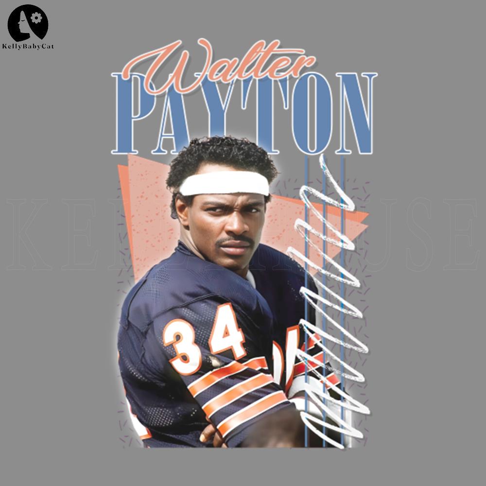 Walter Payton 80s Retro Aesthetic PNG, Digital Download | Inspire Uplift