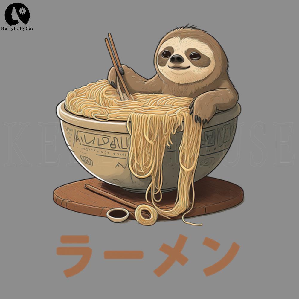 Cute Ramen Noodles Sloth Vintage Style Design PNG, Digital D | Inspire ...