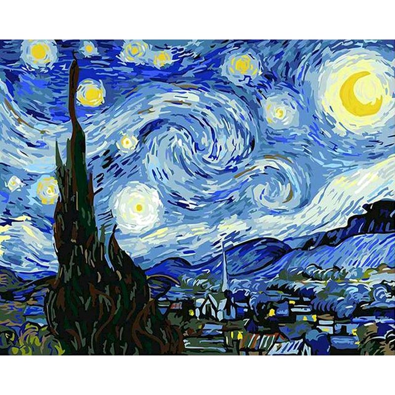 Starry Night by Vincent Van Gogh 1889 - Famous Art Paint by - Inspire ...