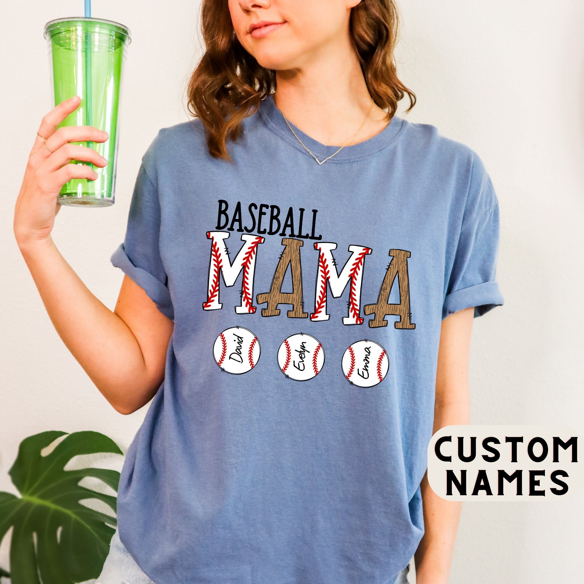 Personalized Baseball Mom Shirt With Kids Name, Children Nam - Inspire ...