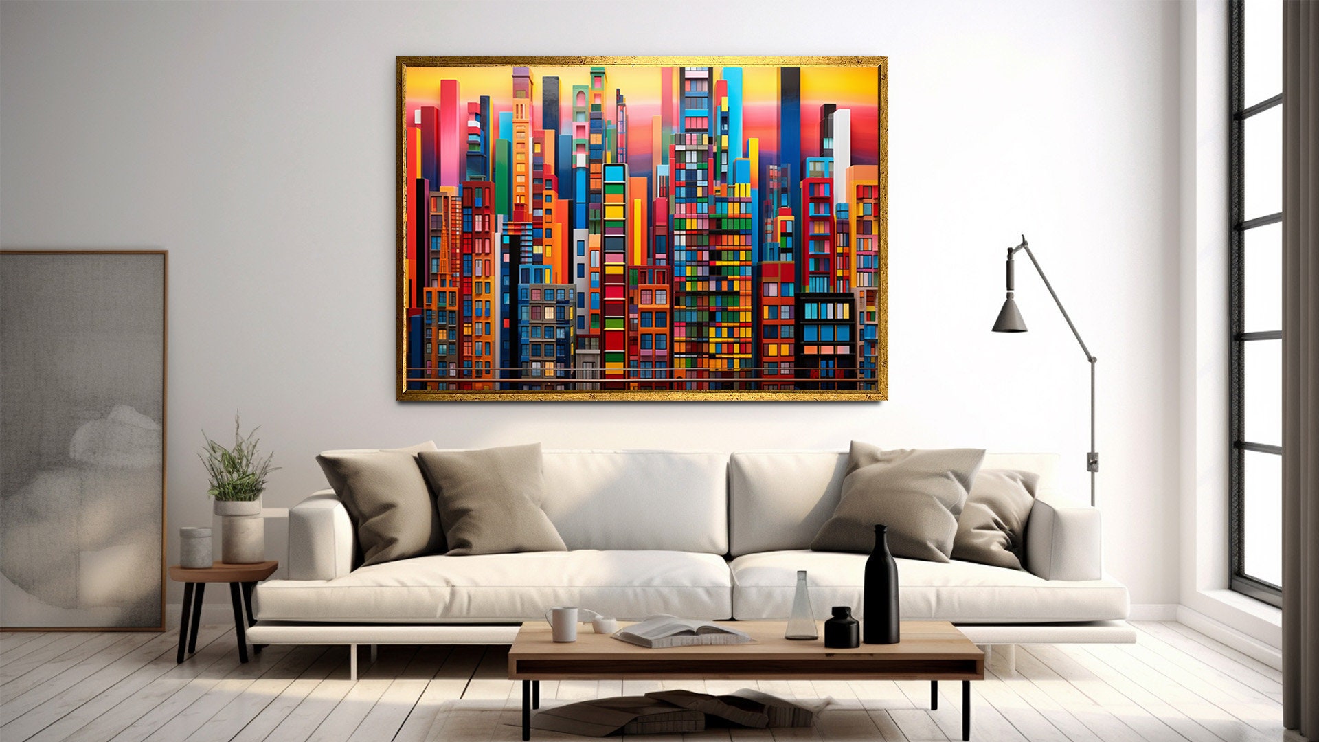 Color Block Houses Art, Color Block Art, Colorful House Post | Inspire ...