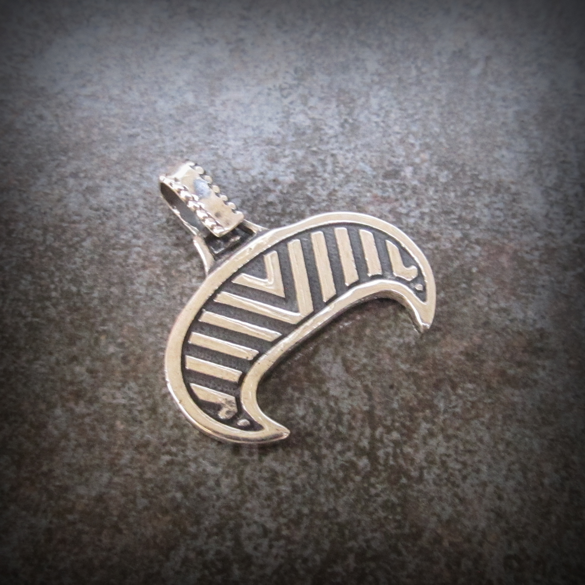 Lunula silver necklace pendant,half moon silver necklace pen | Inspire ...