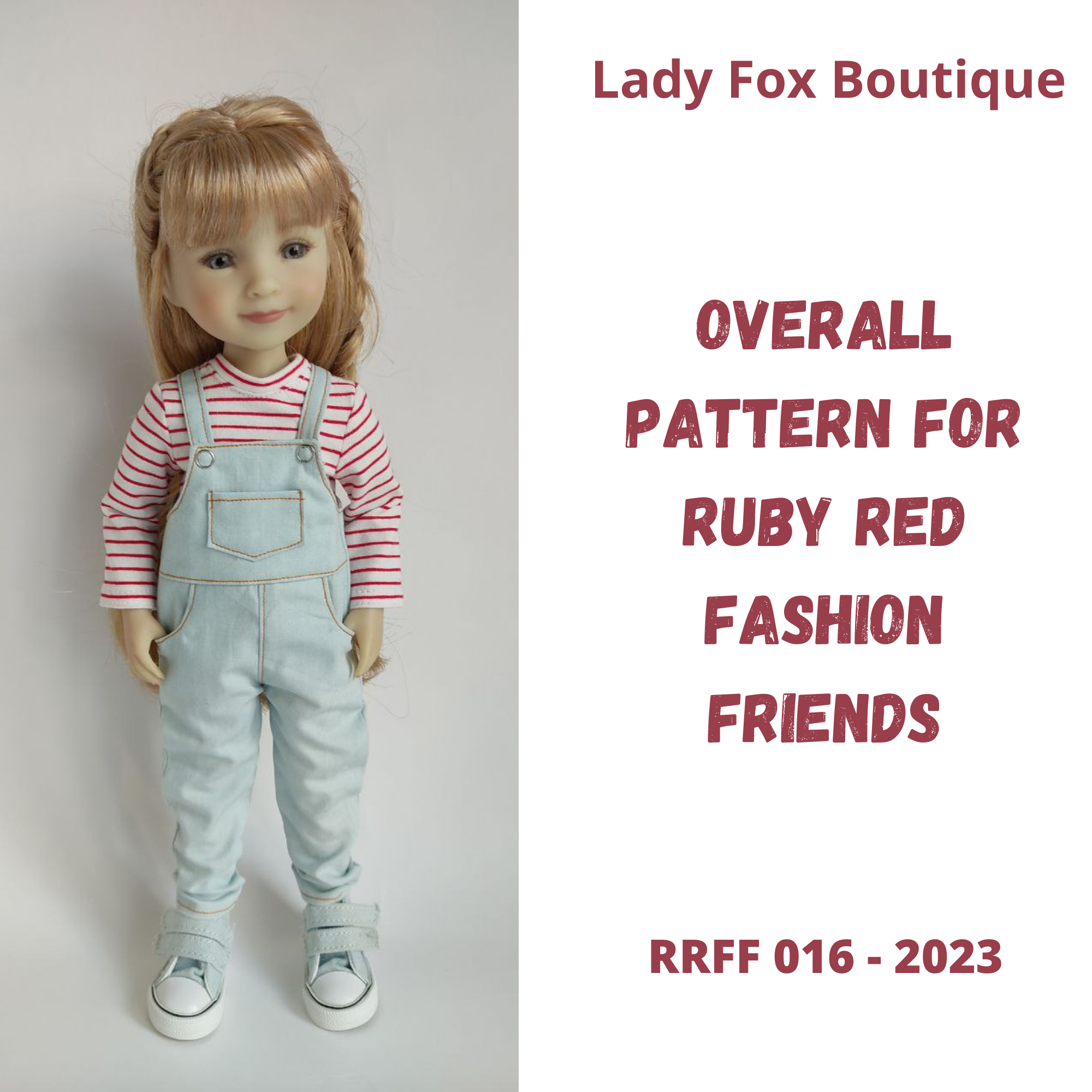 Overall pattern for Ruby Red Fashion Friends dolls. | Inspire Uplift