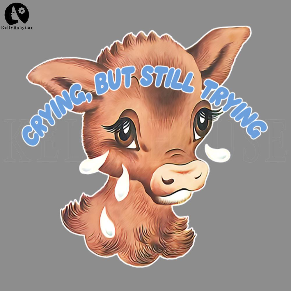 Crying But Still Trying PNG, Digital Download | Inspire Uplift