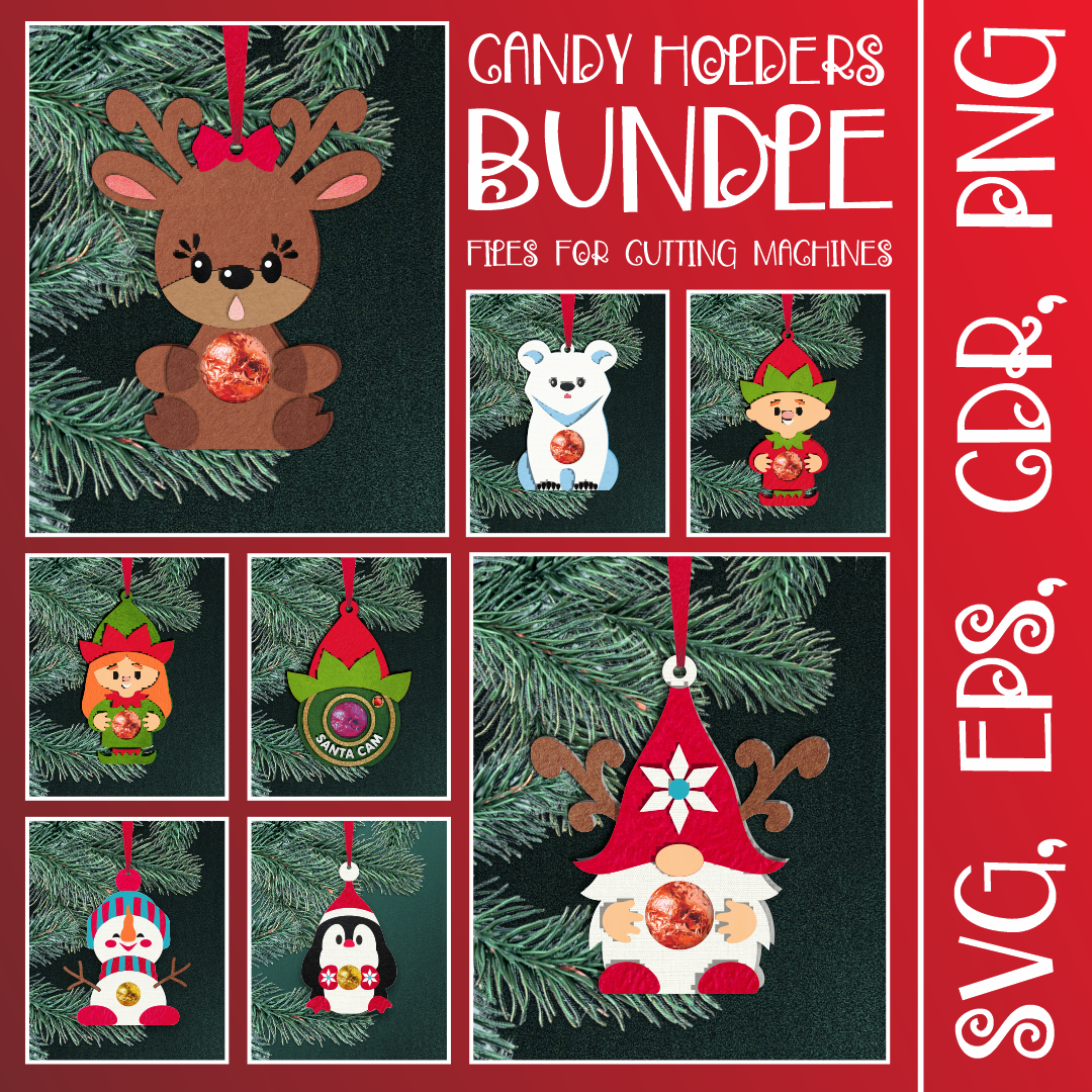 Christmas ornament | Candy Holder bundle | Paper Craft Templ | Inspire ...