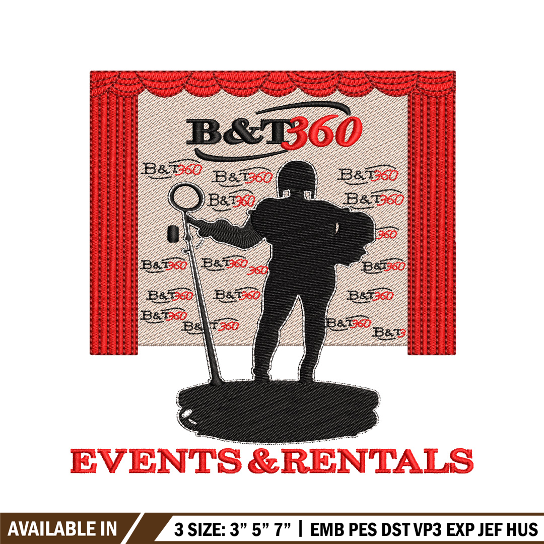 B&T 360 logo embroidery design, B&T 360 embroidery, logo des | Inspire ...