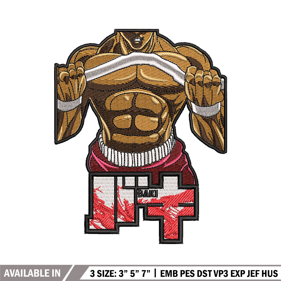 Baki body embroidery design, Baki embroidery, Anime design, | Inspire ...