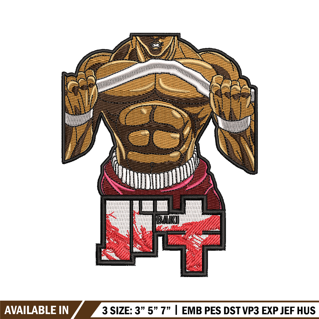 Baki body embroidery design, Baki embroidery, Anime design, - Inspire ...