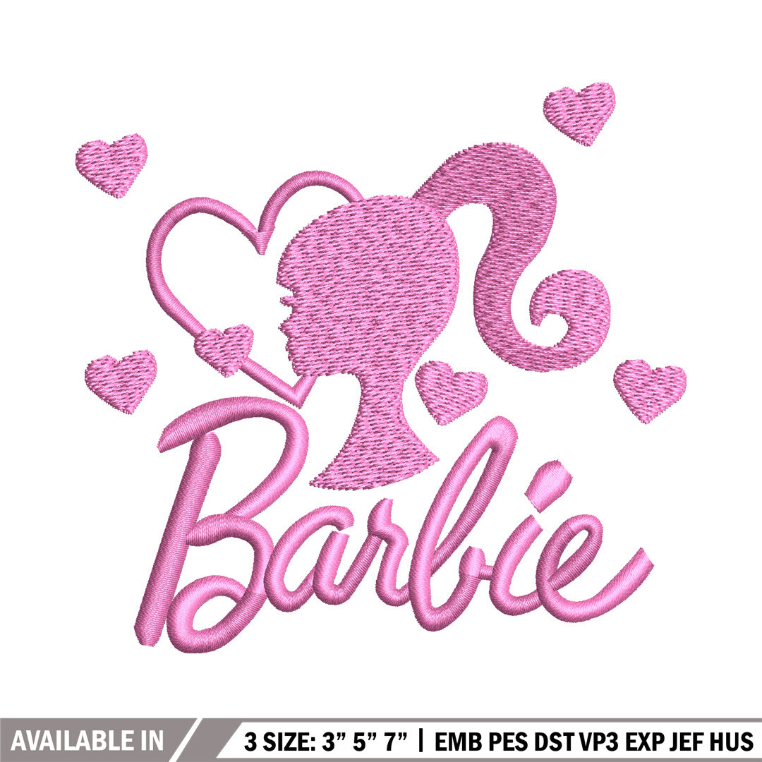 Barbie pink embroidery design, Barbie embroidery, Embroidery | Inspire ...