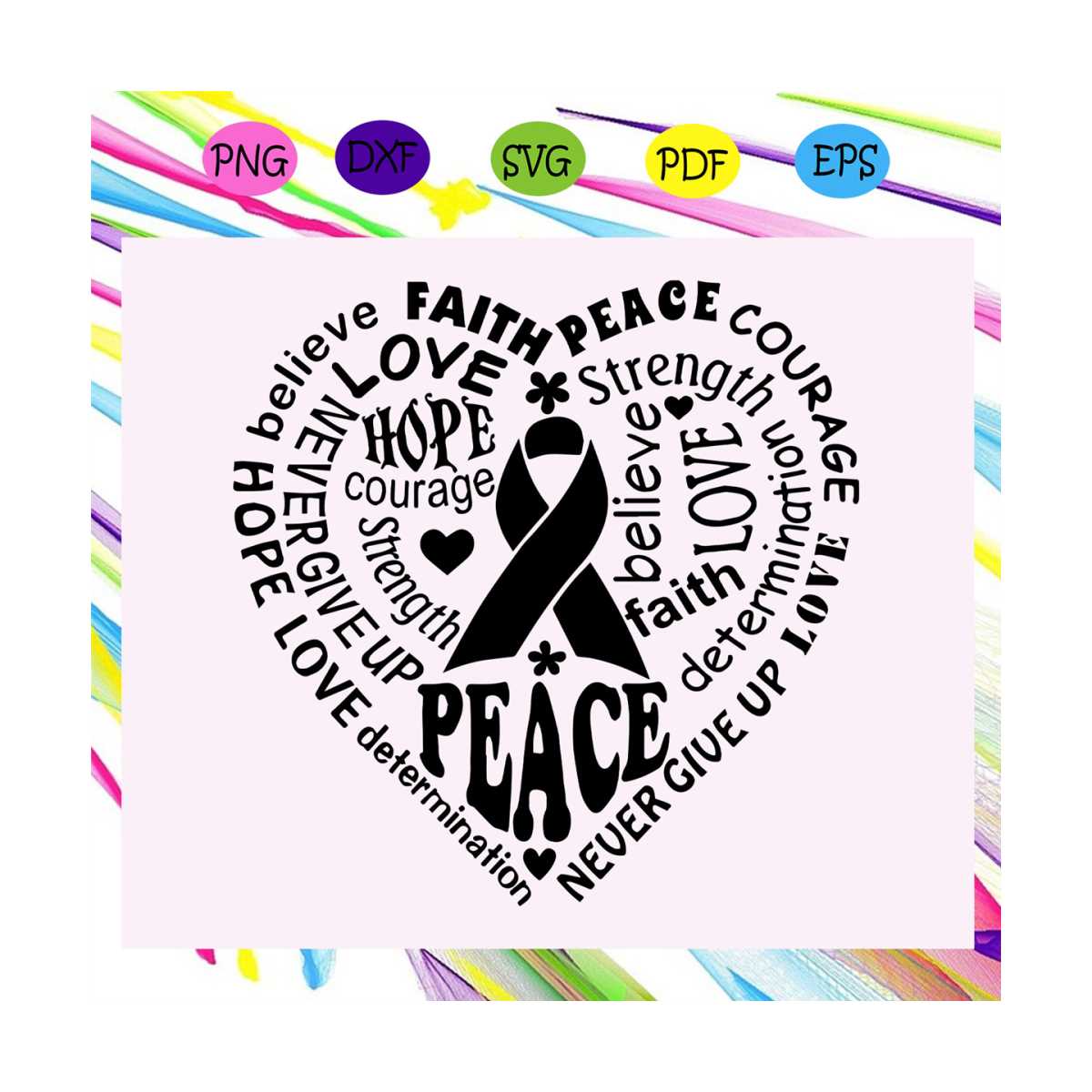 Breast cancer ribbon heart, pink ribbon svg, breast cancer, | Inspire ...