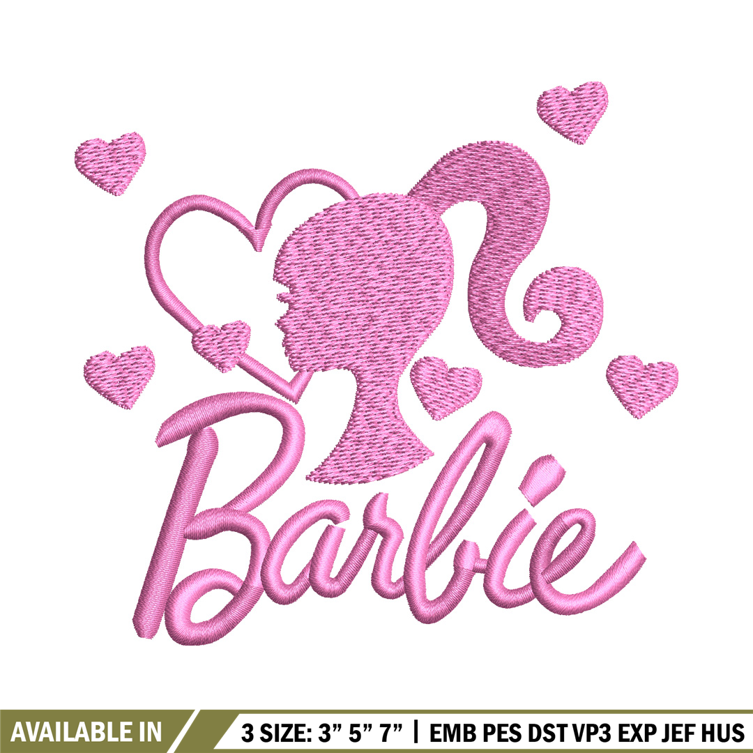 Barbie pink embroidery design, Barbie embroidery, Embroidery | Inspire ...
