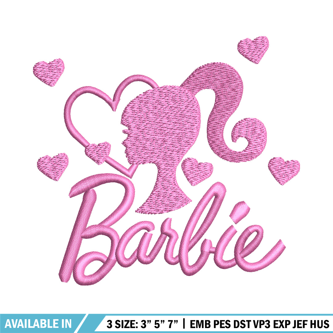 Barbie pink embroidery design, Barbie embroidery, Embroidery | Inspire ...