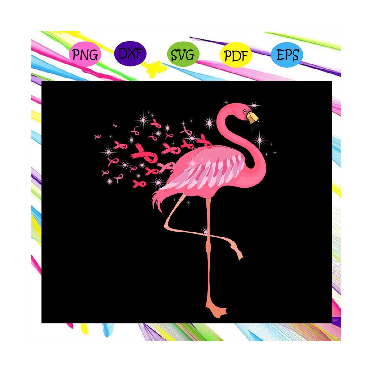 Flamingo breast cancer, flamingo clipart, flamingo gift, fla | Inspire ...