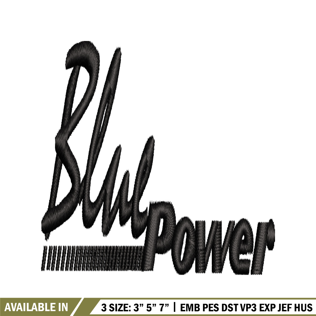 Blue Power embroidery design, Blue Power embroidery, logo de | Inspire ...