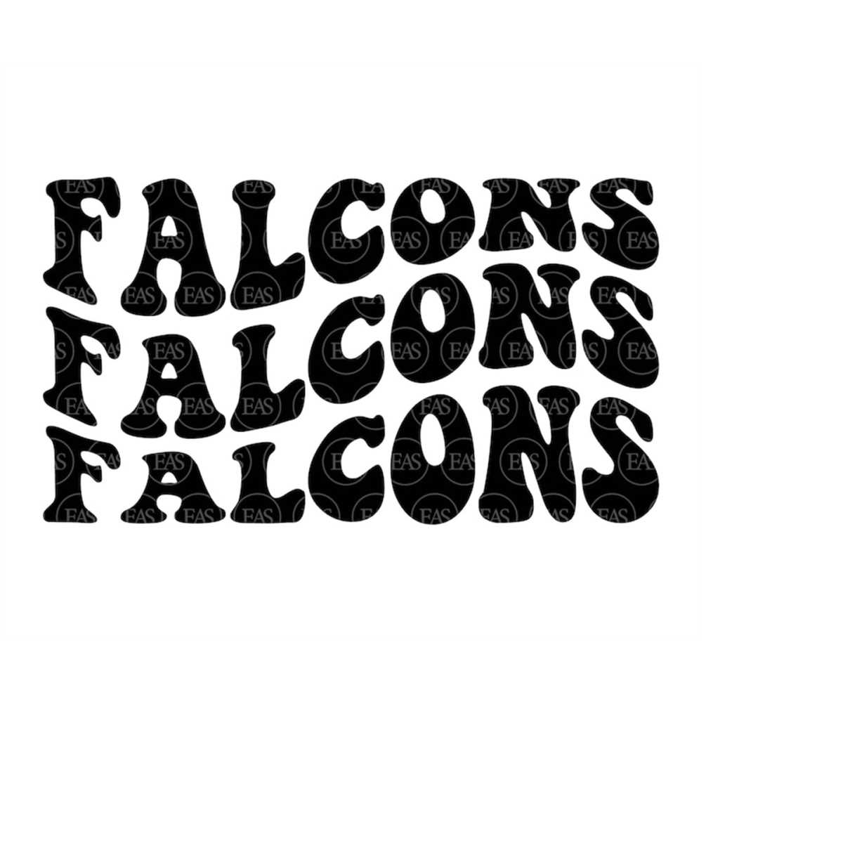 Falcons Wavy Stacked Svg, Go Falcons Svg, Falcons Team, Retr - Inspire ...