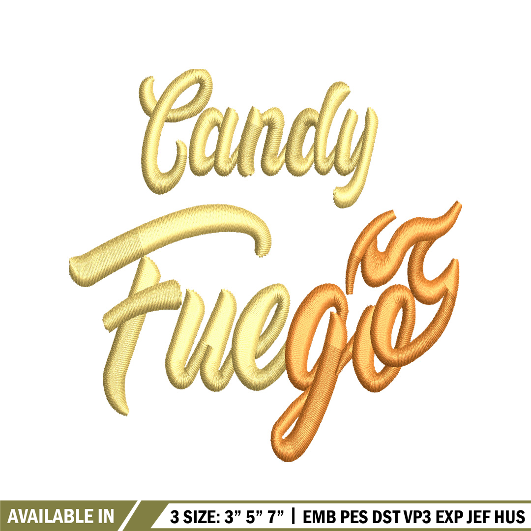 Candy fuego logo embroidery design, logo embroidery, logo de | Inspire ...