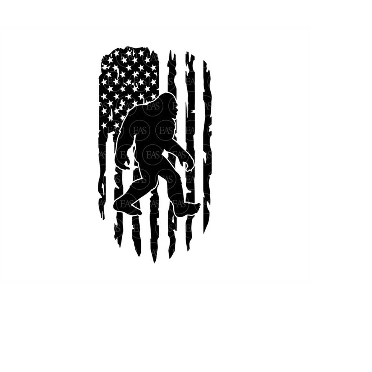 Bigfoot Distressed American Flag Svg, Big Foot Svg, Yeti Svg - Inspire ...