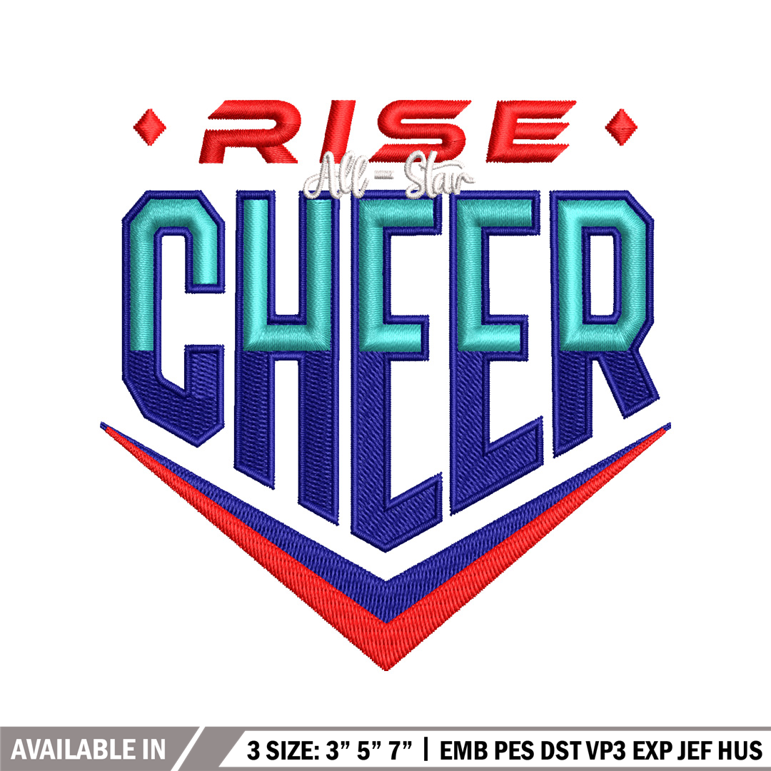 Cheer rise Logo embroidery design, Cheer rise Logo embroider | Inspire ...