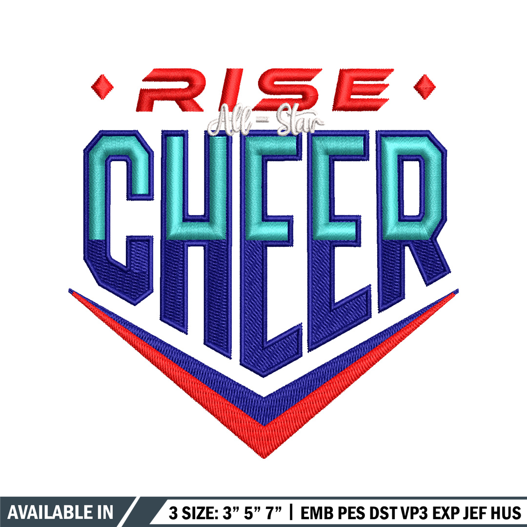 Cheer rise Logo embroidery design, Cheer rise Logo embroider | Inspire ...