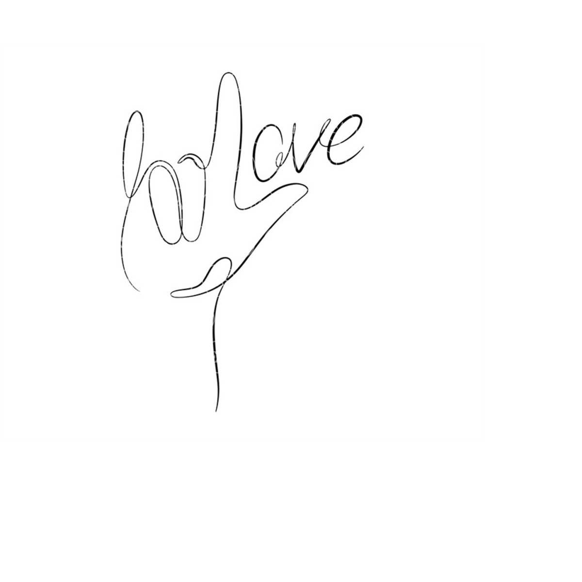 I Love You Line Art Hand Sign Svg, ASL, Sign Language Svg. V - Inspire ...