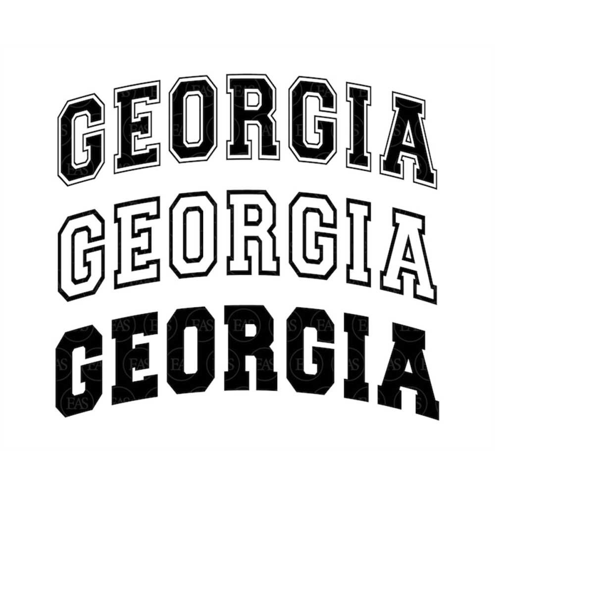Georgia Svg, Varsity Font Svg, College Font, Arched Text, Am - Inspire ...