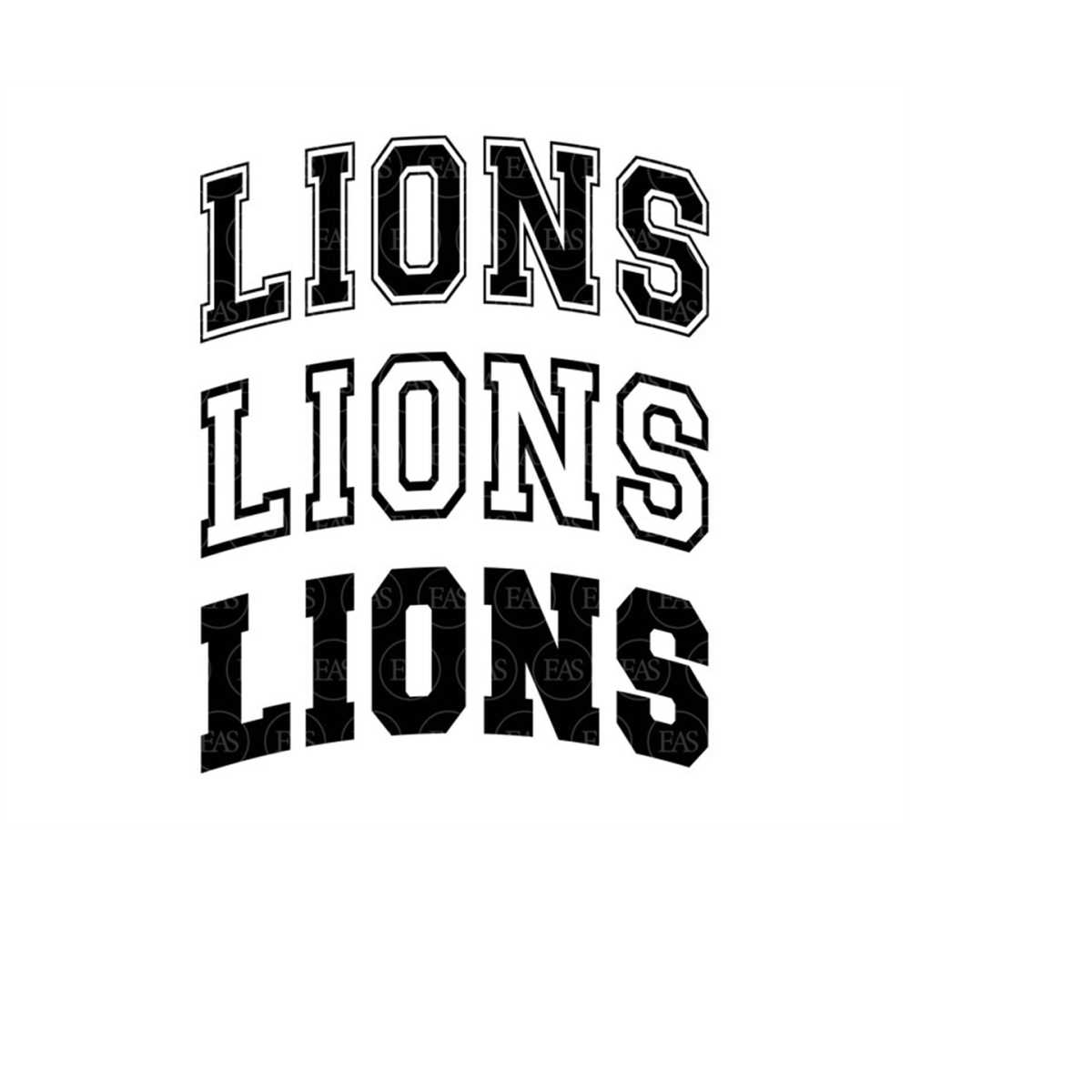 Lions Svg, Lions Arched Varsity Font, Go Lions Svg, Lions Je - Inspire ...