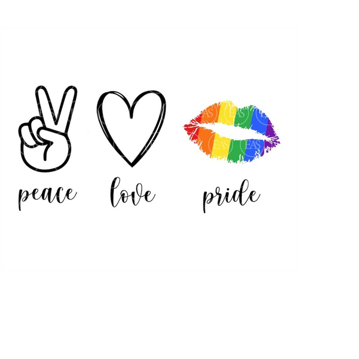 Peace, Love Pride Svg, Lgbtq Rainbow Flag Svg, Lips Svg. Vec | Inspire ...