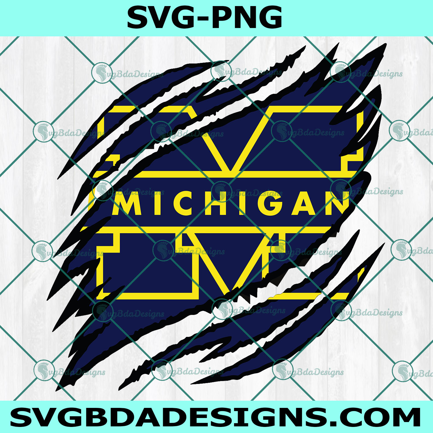 Michigan Wolverines Ripped Claw SVG, NCAA Mascot University - Inspire ...