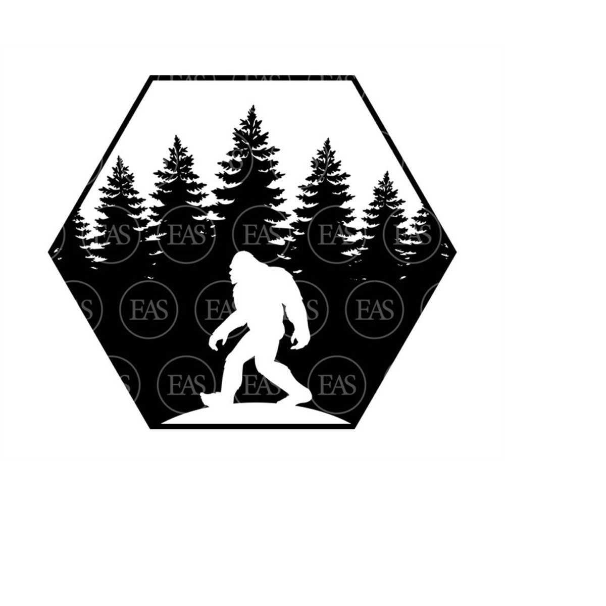 Bigfoot Svg, Forest Svg, Hexagon Monogram, Big Foot, Yeti Sv - Inspire ...