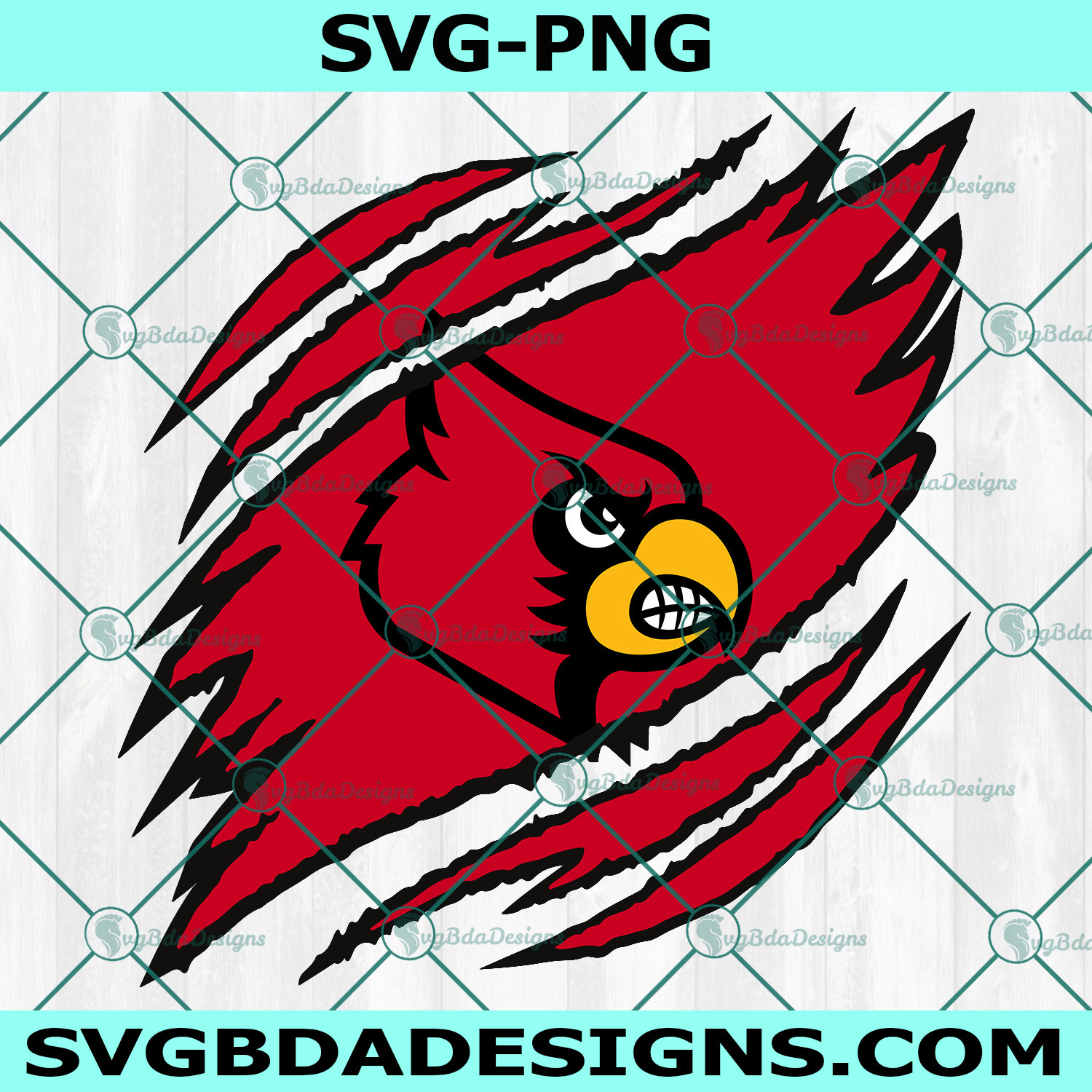 Louisville Cardinals Ripped Claw SVG, NCAA Mascot University | Inspire ...